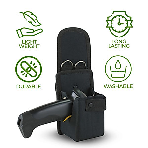 e-Holster Wireless Scanner Holster (Small) | Ballistic Nylon Pouch for 1D and 2D Barcode Scanner | Belt Clip, Belt Loop, Shoulder Strap | Fits Zebra Scanner DS2208/8108/8100/4600/2200