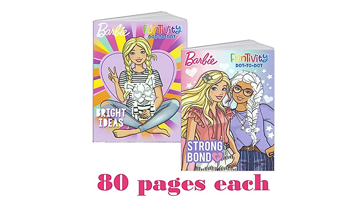 Barbie Dot-to-Dot & Coloring Book Set for Kids