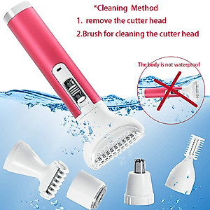 Phoking Trimmers for Women 5 in 1 USB Rechargeable Cordless Shaver Set Facial Hair Removal Painless Body Hair Nose Hair Eyebrow Arm Leg Bikini Trimmer for Women