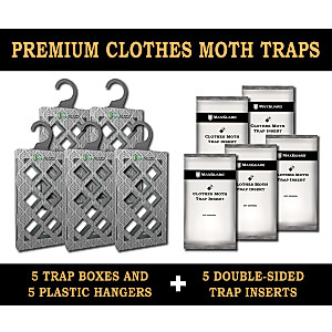 MaxGuard Clothes Moth Box Traps (5-Set Bonus Pack)