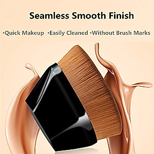 Focuschic Seamless Foundation Brush Suitable for Mixed Liquid, Cream or Powder Cosmetics No Trace Synthetic Makeup Brush with Storage Box (Black)
