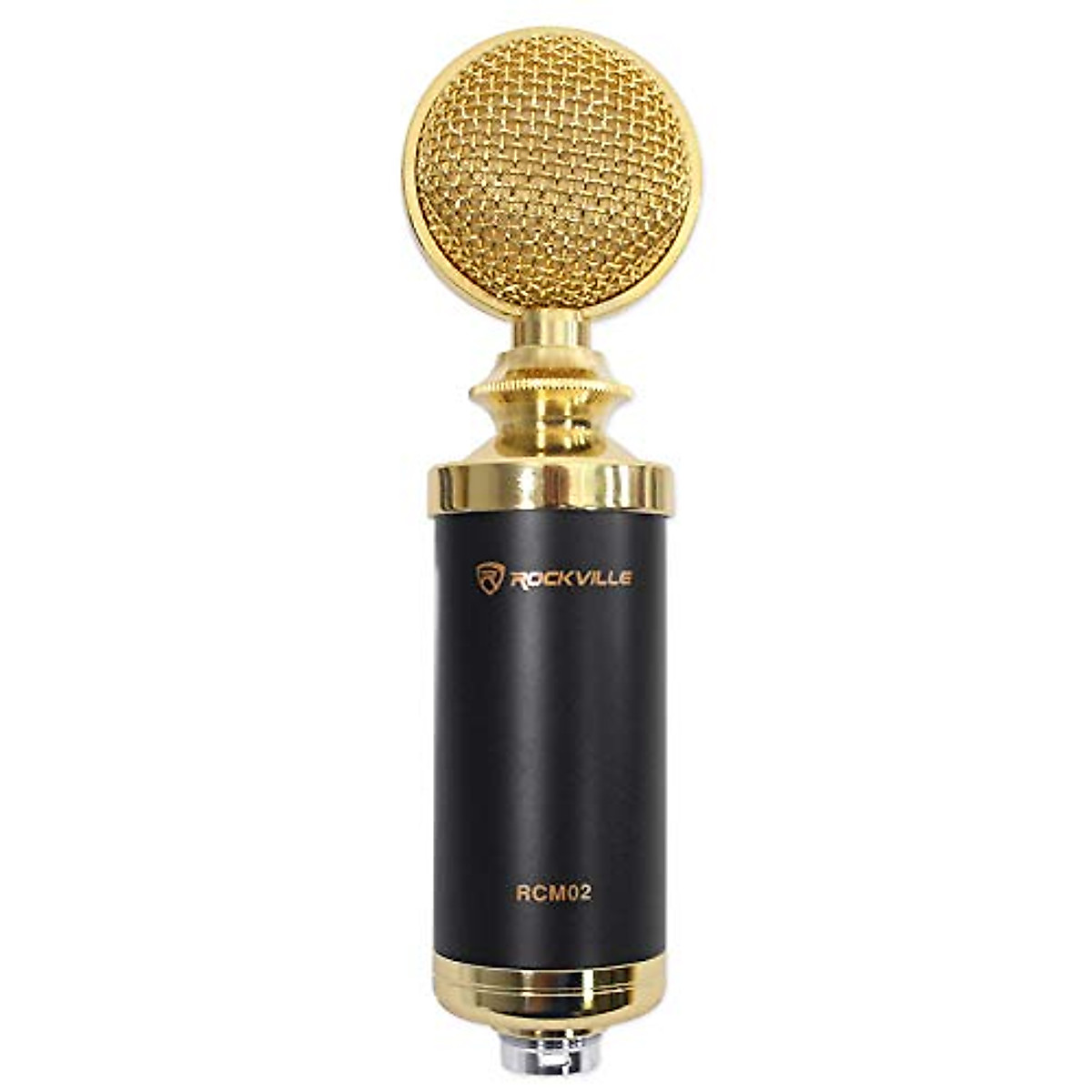 Rockville RCM02 Pro Studio Recording Condenser Microphone Mic+Metal Shock Mount, Black