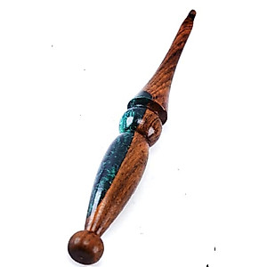 Wooden Crochet Hook with Resin Mix Knitting Needle Green and Brown Crochet Hook Set for Knitting and Crocheting (9.00 MM)