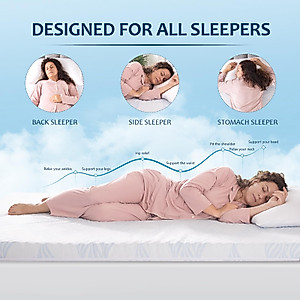 3 Inch Egg Crate Memory Foam Mattress Topper Queen Size, Viscose Mattress Pad Cover for Pressure Relief Back Pain, Machine Washable, CertiPUR-US Certified, 60”x80”