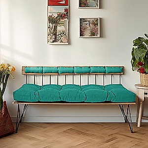 ROFIELTY Bench Cushion 30x14 Inch. Soft Outdoor Swing Cushion. with Non-Slip Bottom, Tufted Window Seat Cushion for Many Scenarios of Use. (30x14, Plush-Lime Green)