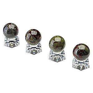 Jovivi 1.2"(30mm) Natural Dragon Blood Jasper Healing Crystal Ball Gemstone Sphere Divination Sculpture Figurine with Acrylic Stand