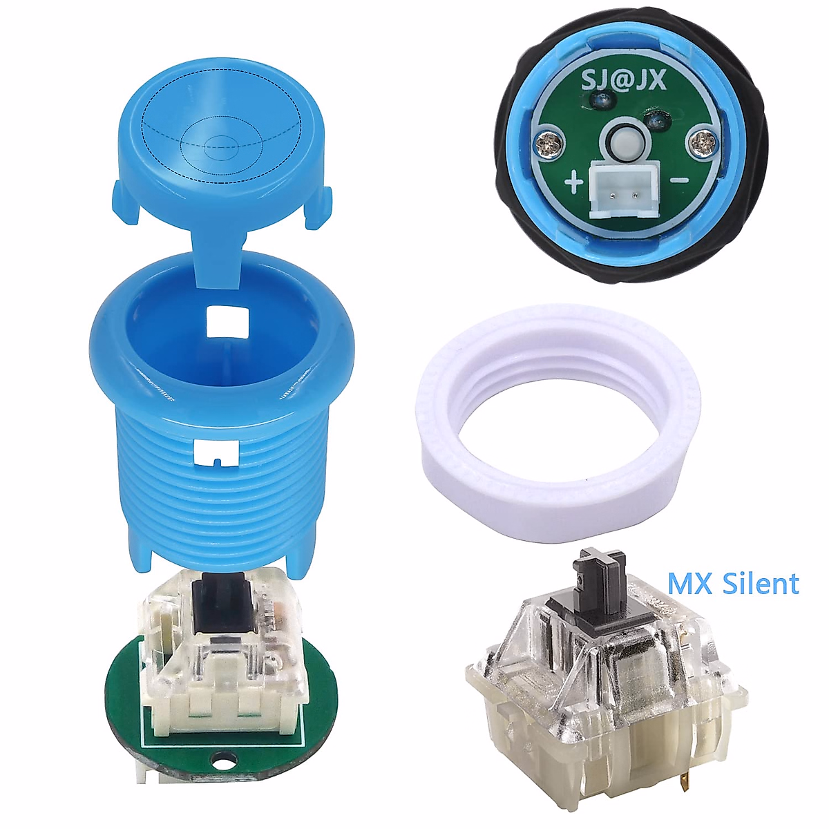 SJ@JX Arcade Game 2 Player Controller DIY Kit Microswitch Recessed Button 4&8 Way Joystick Zero Delay USB Encoder Fighting Stick Handles Console for PC MAME Raspberry Pi Retropie