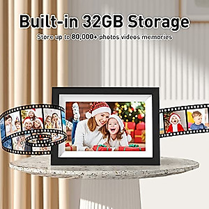 Secura Home WiFi Digital Picture Frame 10.1 Inch IPS HD Touch Screen Smart Cloud Photo Frame with 32GB Storage, Auto-Rotate, Wall-mountable, Share Photos and Videos via Frameo App from Anywhere