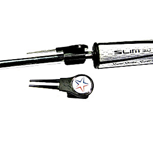 Putter Mounted Divot Tool and Ball Marker - RED/Blue Star