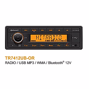 VDO Continental TR7412UB-OR European Style 12v Radio Orange Display Bluetooth