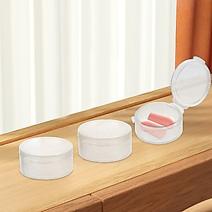 PLAFOPE 10pcs Pp Round Earplug Storage Containers Plastic with Cover Storage Box for Small Accessories