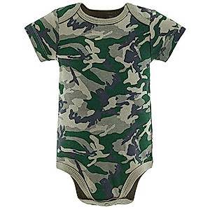 The Peanutshell Short Sleeve Baby Bodysuits Set for Boys - Camo & Dinosaur - 5 Pack Set (3M)
