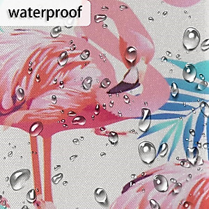 Aglebo Shower Curtain Vintage Flamingo Palm Leaf Fabric Shower Curtain Set with 12 Hooks Water-Proof 72 * 72 Inches for Bathroom Beach Caravan Hotel