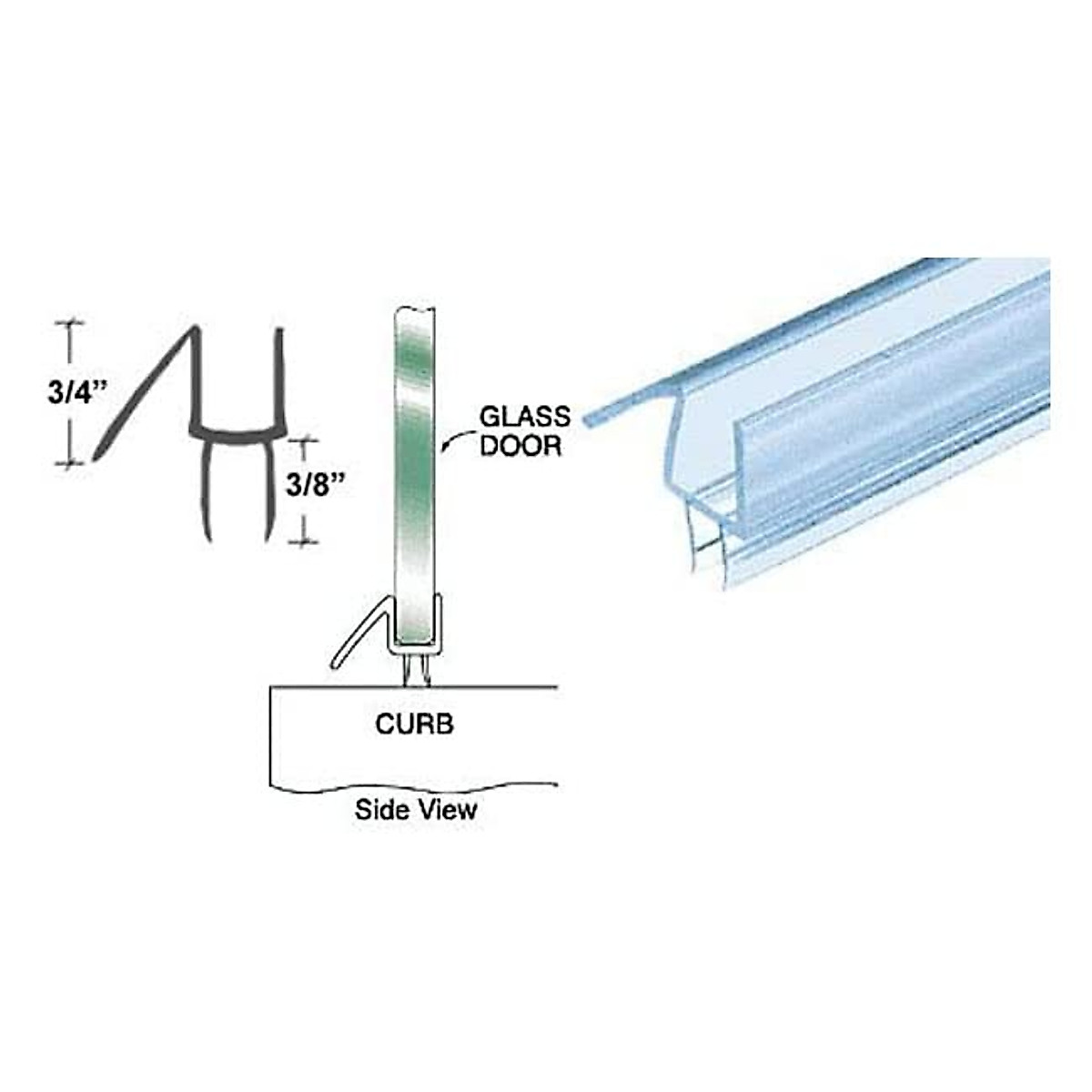 CRL Co-Extruded Clear Bottom Wipe with Drip Rail for 3/8" Glass - 31 in long