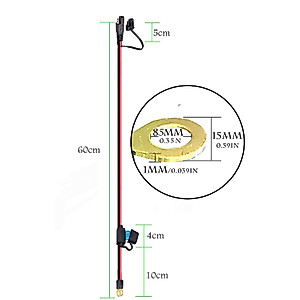 YETOR Ring Terminal Harness, 16AWG SAE Battery Extension Cable with 2FT,10A Protection Fuse SAE Connector for Motorcycle Cars.(2 Pack)