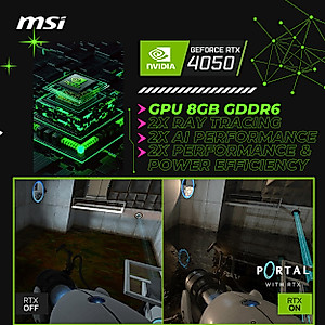 MSI Cyborg 15 2023 Gaming Laptop, 144Hz 15.6" FHD, Intel Core i7-13620H(>i9-12900H, 10 Cores, Upto 4.90 GHz), GeForce RTX 4050, Backlit Keyboard, RJ45, Windows 11 Pro, Black(64GB DDR5 RAM | 2TB SSD)