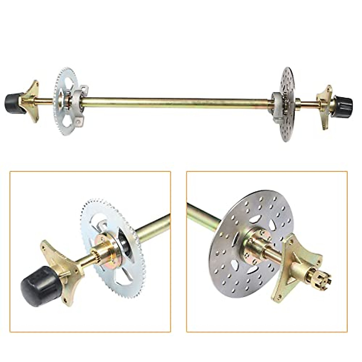 labwork Rear Live Axle Kit with Brake Assembly & Chain Replacement for Drift Trike Go Kart 50cc 70cc 90cc atv quads 29 inch/740mm