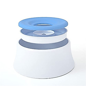 FUUIE Bowls for Food and Water Pet Buoyancy Drinking Bowl Anti-Spill Water Anti-Choke Dog Cat Floating Plate Drink Bowl Keep Dry Portable Detachable Pet Bowls (Color : Blue)