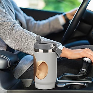 BWQJKUO Large Capacity Car Cup 30 Oz Stainless Steel The Silent Monkey Printed Travel Mug Leak-proof Flip Straw Tumbler with Handle,keeps Cold Or Ho