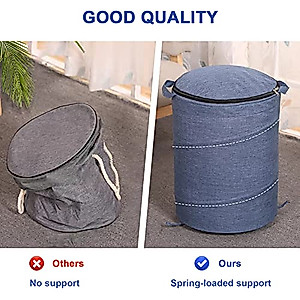 Toy Storage Baskets and Play Mats, Large Toy Organizer, Toy Storage Bags, Washable Drawstring Play Mat, Foldable Canvas Basket Suitable for Toy Bricks (Blue)