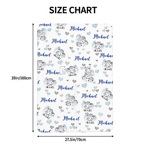 TOMASIAN Personalized Cute Elephant Baby Car Seat Canopy for Babies with Name, Custom Multi-use Blankets Girls Boys, Minky Nursing Breastfeeding Stroller Cover Canopies Newborn, 27.5in x 39in