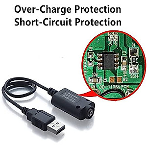 USB Cable Smart Wireless USB Charger Wireless Rechargeable Overcharge Protection for Adapter Devices with LED Indicator USB Electronics [2 Pack]