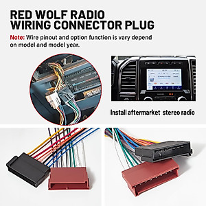 RED WOLF Stereo Wiring Harness W/Pre-Install Wire Connector Fit for 1986-1998 Ford F150, 1995-2001 Expedition, 1986-1997 Ranger, Lincoln/Mercury 1986-1994 Aftermarket Radio CD Player Installation
