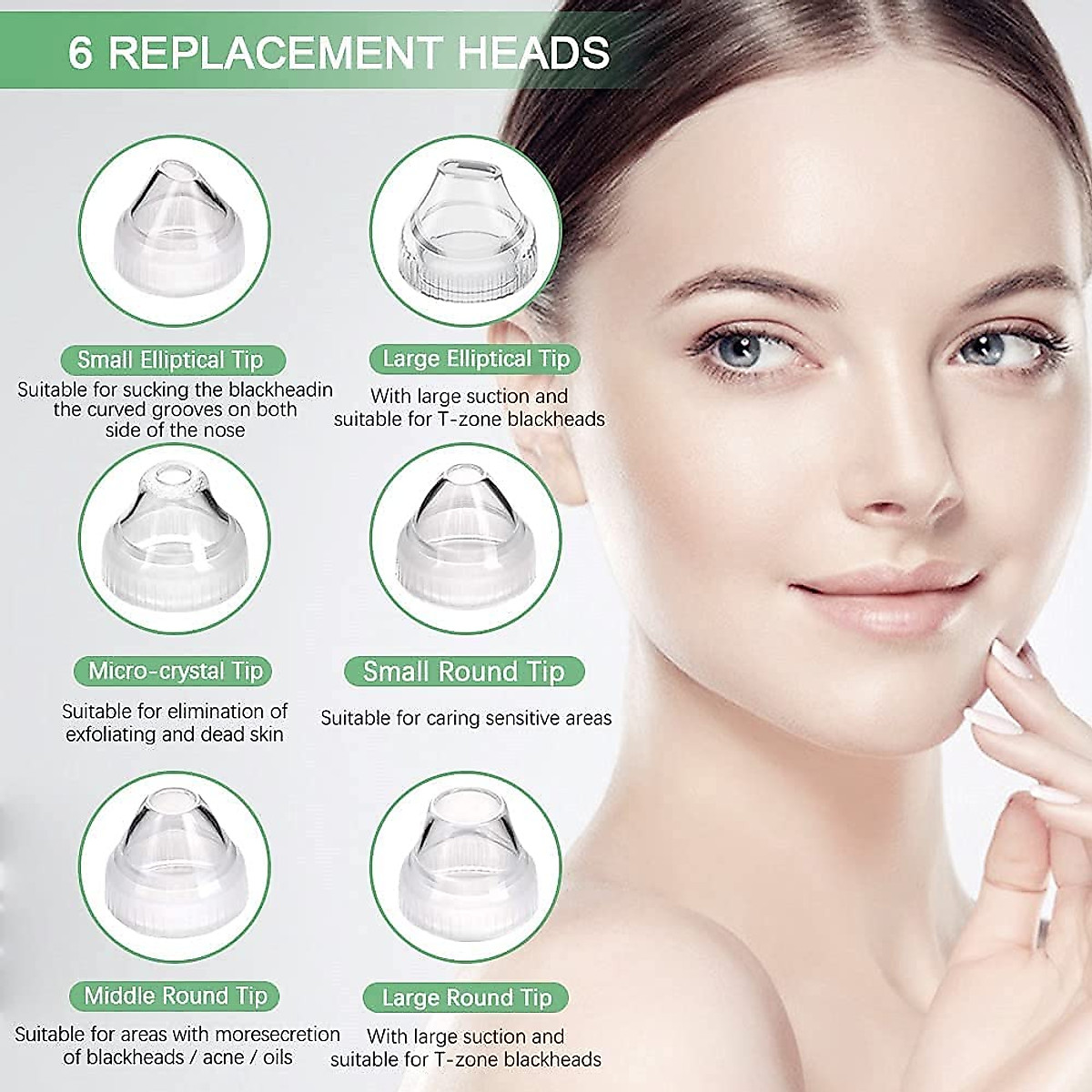 Blackhead Remover Pore Vacuum, 【[FDA Certification] 】WiFi Visible Facial Pore Cleanser with HD Camera Pimple Acne Comedone Extractor Kit with 6 Suction Heads Electric Blackhead Suction Tool