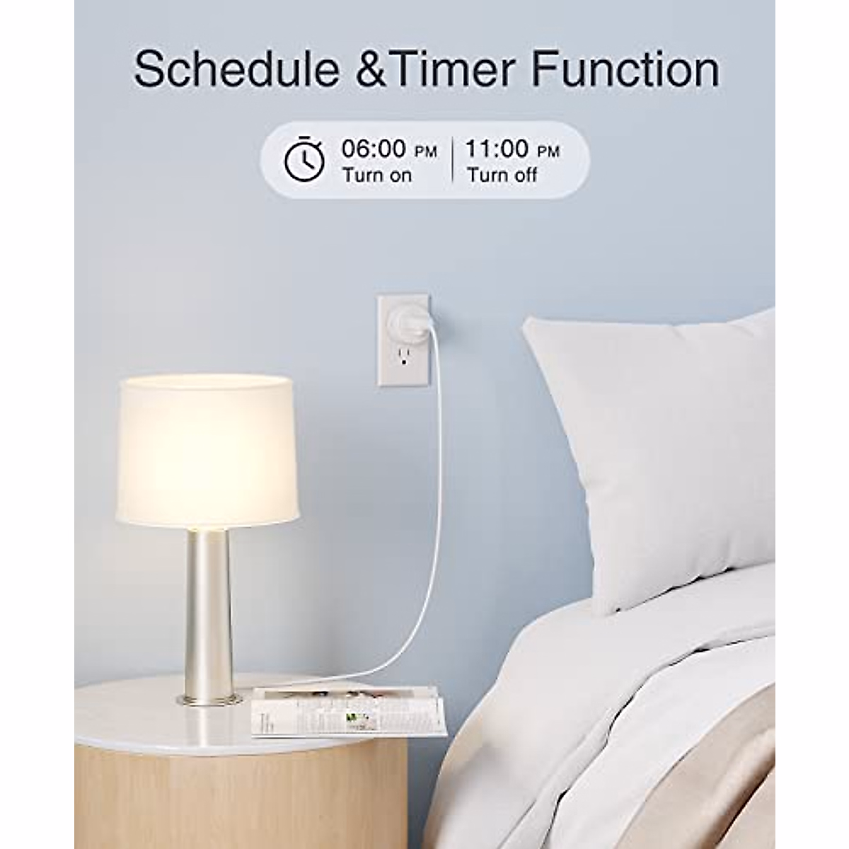 Mini Smart Plug, WISEBOT Wi-Fi Socket Works with Alexa and Google Home, Surge Protector Plug-in Outlet Remote Control and Timer Function, ETL FCC Listed,2.4G Wi-Fi Only,10A 1200W,4-Pack, White