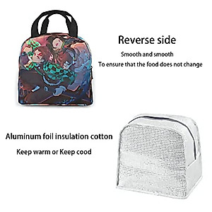 LWLESDC Reusable Lunch Bag For Girls Boys, Anime Insulated Lunch Box Thermal Portable Lunch Bag Cooler Tote Bag With Pocket
