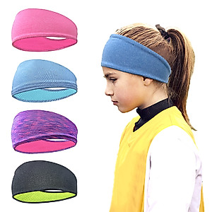 JOYOYO 12 Colors Kids Headbands Breathable Athletic Sweatbands Sports Headband for Girls and Boys Moisture Wicking Elastic Hairband for Toddler Children and Teenagers