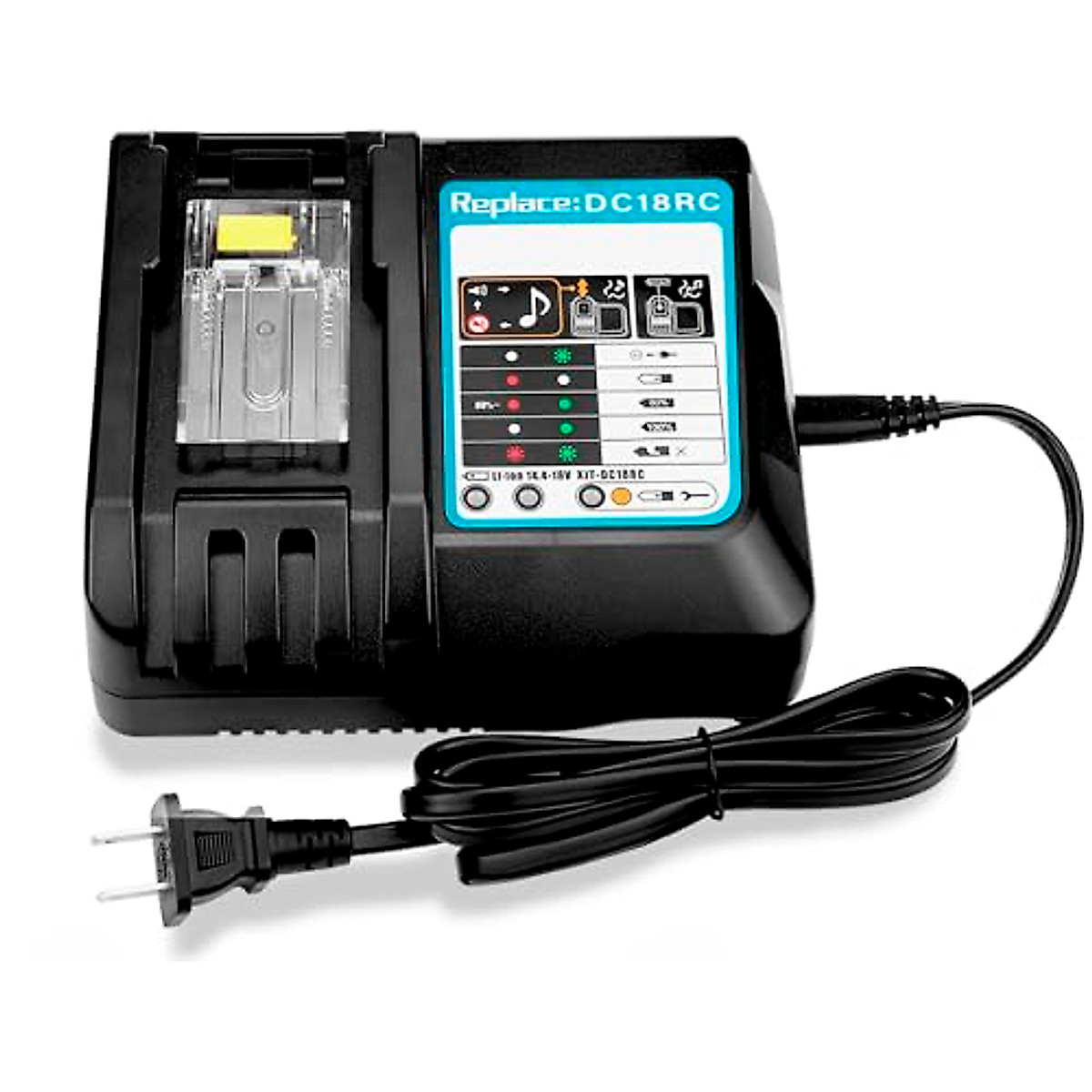 Powilling DC18RC Lithium-Ion Battery Charger with LED Screen for Makita 14.4V-18V Lithium-ion Battery BL1830 BL1840 BL1850 BL1815