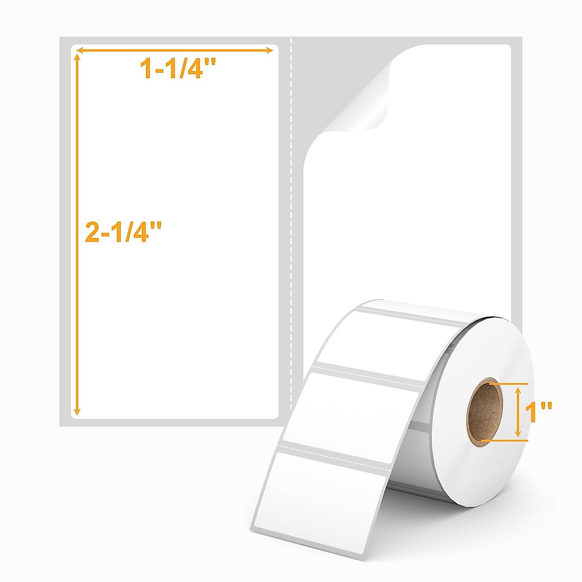 Labelebal 12 Rolls,1000/Roll -Zebra 2.25" X 1.25” Direct Thermal Labels - Perforated Stickers for Barcode Address & FBA Product, Compatible with Zebra & Rollo & MUNBYN Desktop Printer…
