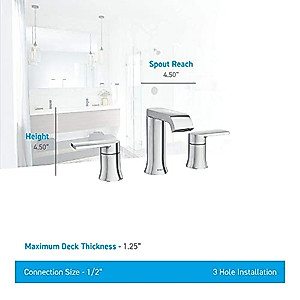 Moen 84763BL Genta 8 in. Widespread 2-Handle Bathroom Faucet in Matte Black