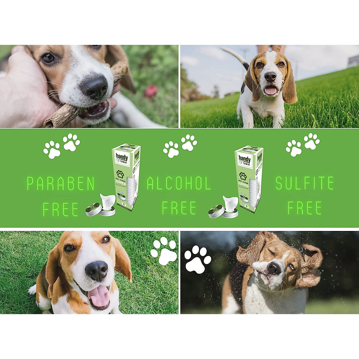 BARBERUPP Pet Wipes for Dogs - Travel-Friendly Dog Paw Wipes - Dog Wipes Cleaning Deodorizing - Puppy Wipe Set - Scented Doggie Grooming Non-Wet Wipes - 2 x 10 Individually-Sealed Pods