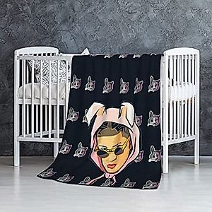 Mitterm Cute Funny Blanket Frank Velvet Blanket Comfortable and Warm Suitable for Sofa Bed 50”x40“
