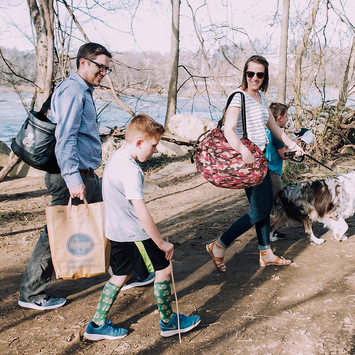 evron Reusable Travel Grocery Bags,Travel Laundry Bag,Dirty Clothes Organizer,Shopping Bag,Duffle Bag,Foldable Tote Bags (Pink Camo)