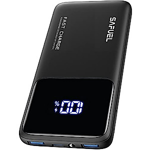 SAFUEL Portable Charger, 22.5W PD3.0 QC4.0 Fast Charge 10500mAh USB C LED Display Power Bank, Quick Charging Battery Pack with Phone Holder for iPhone 13 12 11 Samsung S20 Google AirPods iPad Tablet…