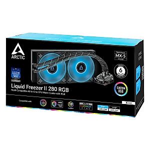 ARCTIC Liquid Freezer II 280 RGB - Multi-Compatible CPU AIO Water Cooler with RGB, efficient PWM-Controlled Pump, CPU Cooler, AIO Cooler, CPU Liquid Cooler - Black