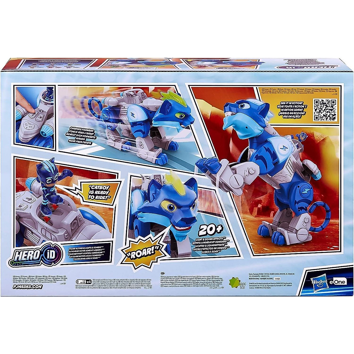 Hasbro PJ Masks Animal Power Charge and Roar Power Cat, Interactive Toys with 20+ Lights and Sounds, Preschool Toys, Superhero Toys for 3 Year Old Boys and Girls and Up