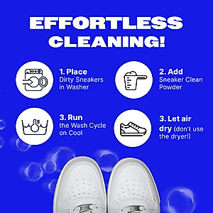 Sneaker Cleaner Kit, Shoe Cleaner for White & Colored Sneakers, Stain Remover, Deodorizer Powder, Washing Machine Safe, Shoe Cleaning Kit for Sneakers (1 Lbs)