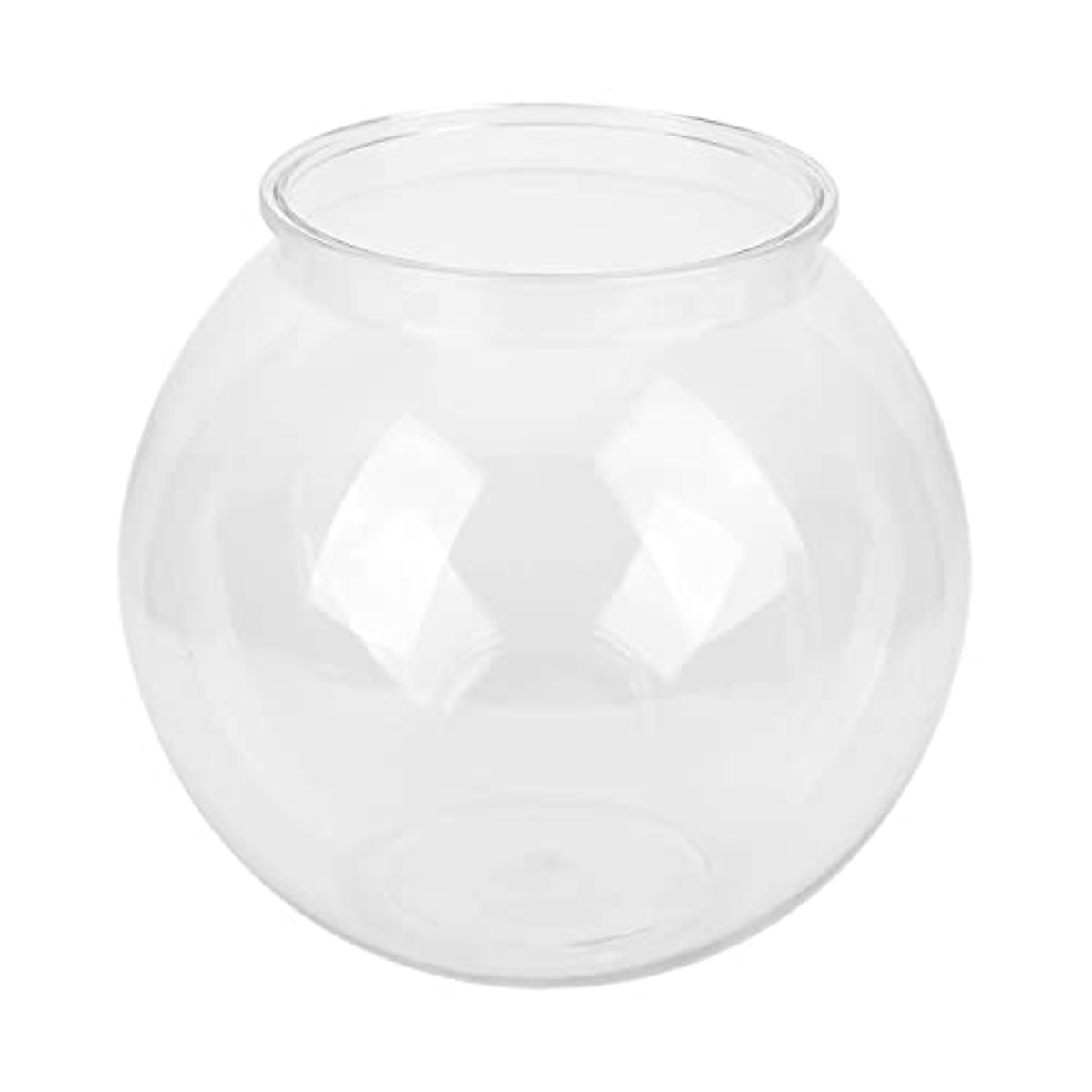 Zerodis Heavy Duty Plastic Round Fish Bowl Style Break Proof Multipurpose Small Round Fish for Desk Bookcase Decorations (L)
