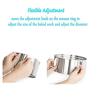 Cake Leveler Cake Slicer Layer Cake Cutter Slicer Stainless Steel Adjustable Big Cake Rings 7-Layer Cake 6-8 inch/9.5-12inch Stainless Steel Cake Slicer Leveler Mousse Mould Slicing Cake