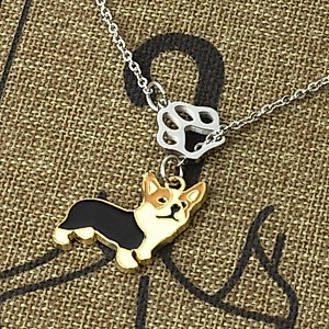 Kivosliviz Corgi Gifts Necklace for Women Corgi Mom Merchandise Corgi Dog Lovers Necklaces Stuff Corgis Charm Merch Jewelry Corgi Necklace