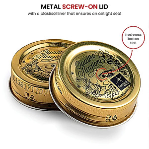 Bormioli Rocco Quattro Stagioni Set of 6 Clear Airtight Mason Jars, 17 Oz. Made from Food Safe Durable Glass, Made in Italy.