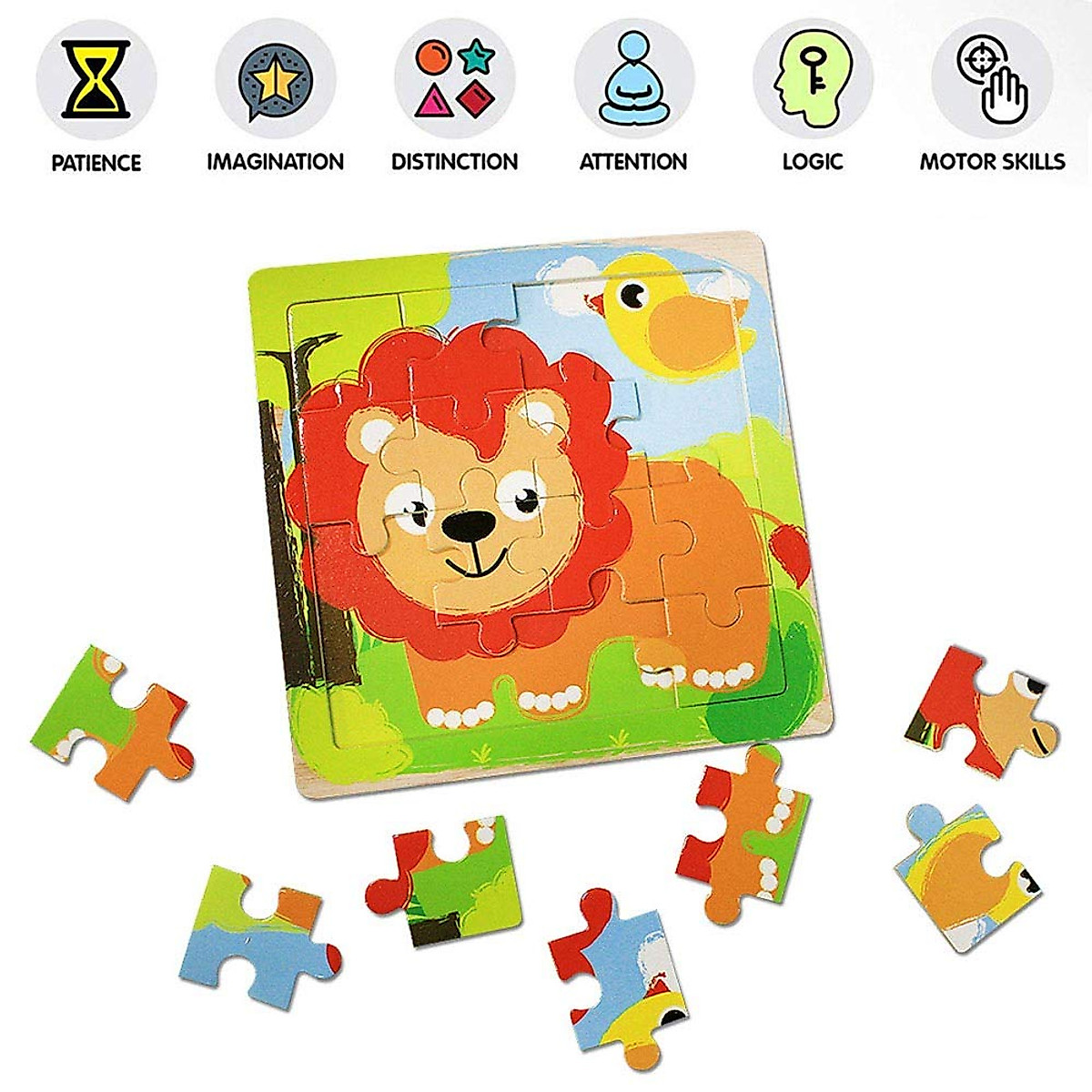 Puzzles for Kids for Ages 3-5, 16 Piece Wooden Jigsaw Puzzles for Toddler Children Learning Educational Toddler Puzzle Toys for Boys and Girls, 6 Pack Preschool Children Puzzles Set
