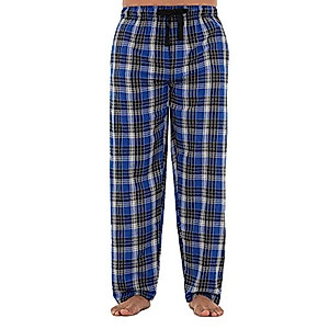 IZOD Men's Poly-Rayon Yarn-dye Woven Sleep Pant Pajama Bottom, Blue Plaid, Large