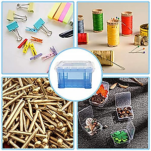 AOTISBAO 6 Pcs Mini Storage Boxes Plastic Storage Stackable Boxes with Lid Plastic Organiser Boxes for Organizing Snacks Toys