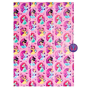 Disney Princess Wrapping Paper - Girls Wrapping Paper - Kids Wrapping Paper, Multicolor
