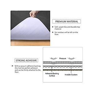 Office Chair Mat for Hardwood & Tile Floor, Under Desk Chair Mat for Hard Floor, Computer Gaming Rolling Chair Rug, Large Anti-Slip Floor Protector Carpet for Home Ofiice - 48"x36"- Light Grey